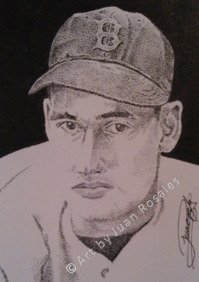 Art by Juan Rosales: HOF Sketch Card Project: Ted Williams