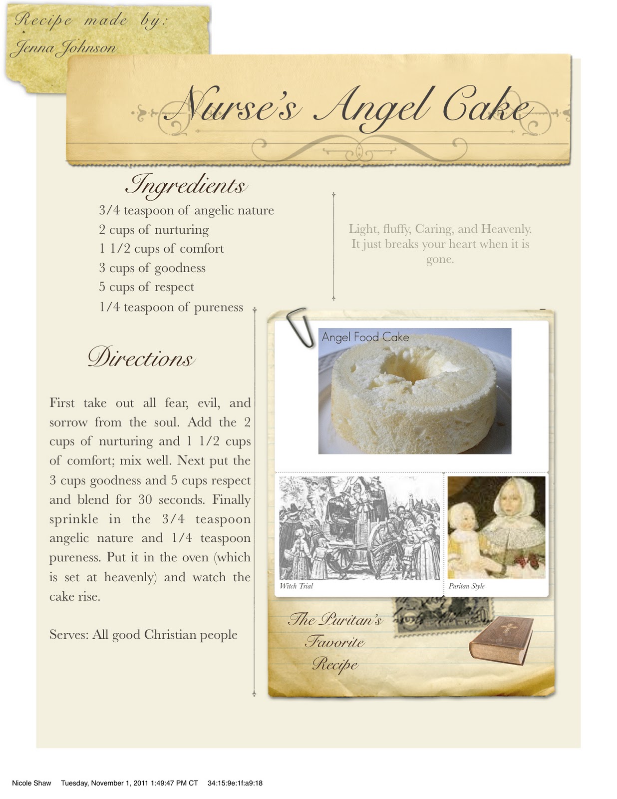 Inside the Classroom of Shaw: The Crucible: Character Recipes