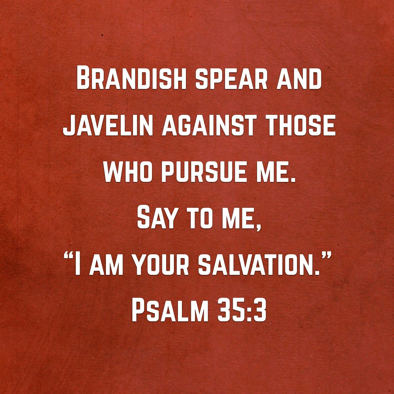 First Fruits of the Day: Psalm 35:3 - Reassurance