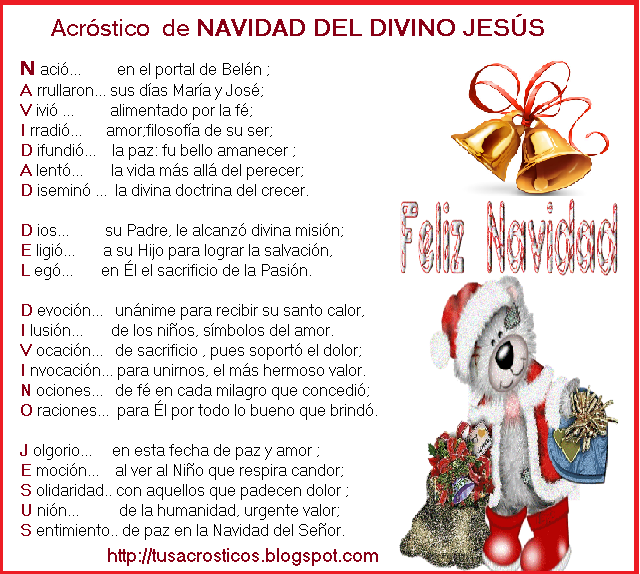 Acrostico de la navidad - Imagui