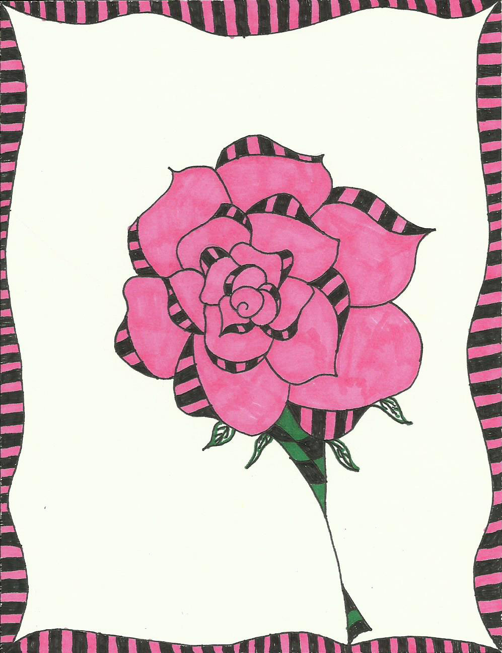 Knitting II: Zentangle Rose Card