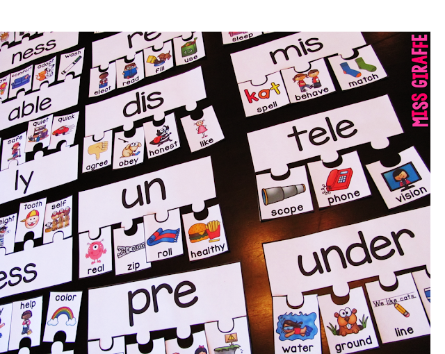 Miss Giraffe's Class: Prefixes and Suffixes Teaching Ideas for First ...