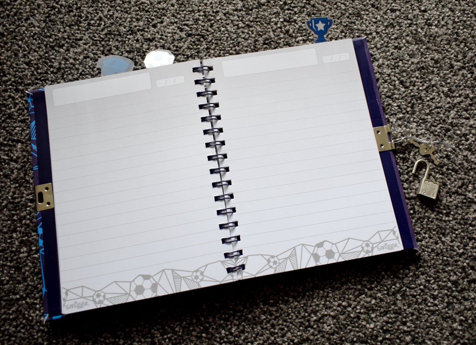 Office Paper Products Smiggle Locking Notebook Diary Glam Glitter Blue ...