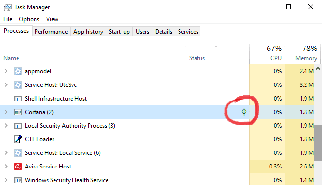 What Is That Green Leaf Icon In Windows 10 Task Manager Represent?