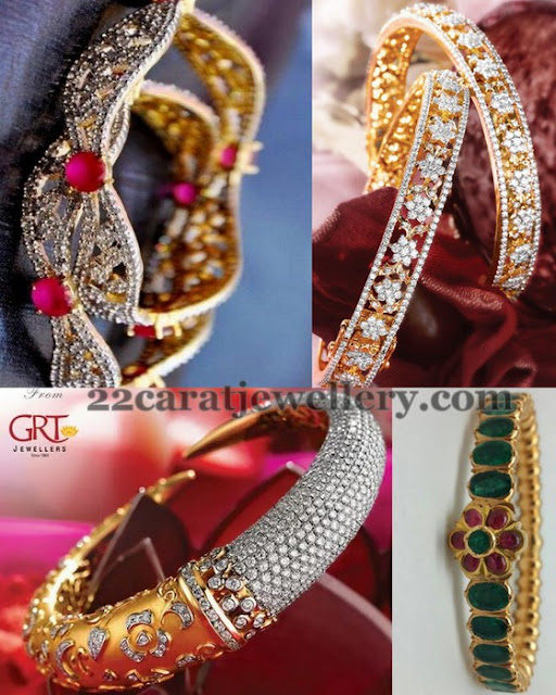 22kt Diamond Bangles by GRT - Jewellery Designs