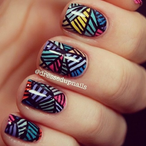 18 Bright And Bold Color-Block Designs... For Your Nails!