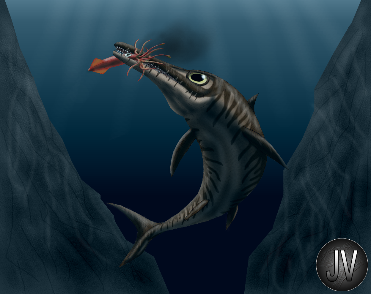 Vitor Silva - Paleoartista: Ophthalmosaurus