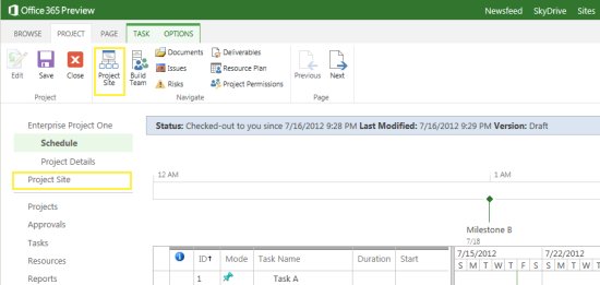 Accessing Project Sites in Project Online / Project Server 2013 ...