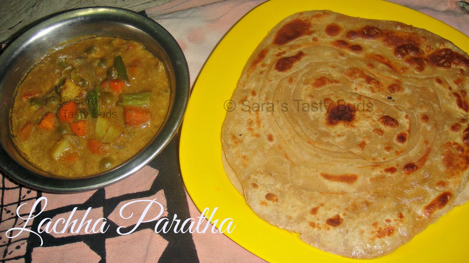 SARA'S TASTY BUDS: Lachha Paratha / Indian Layered Flatbread #Breadbakers
