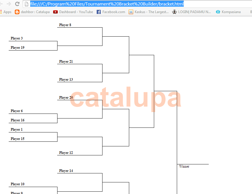 Membuat skema atau bagan pertandingan otomatis ~ catalupa