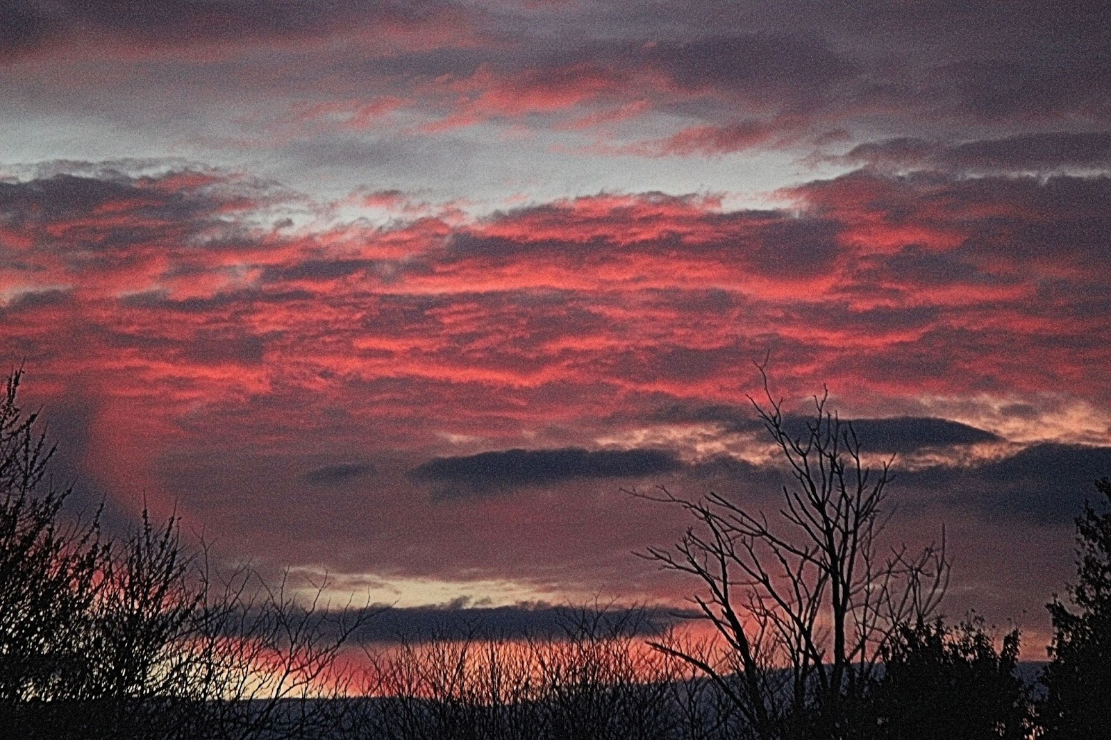 Pink And Orange Sunset In Perrysburg Ohio - nine Photos