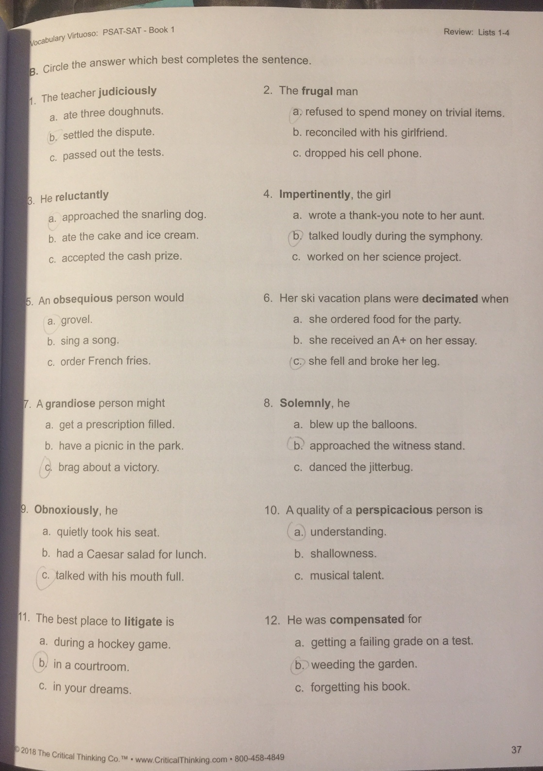 Little Homeschool on the Prairie: Vocabulary Virtuoso PSAT-SAT Book 1 ...