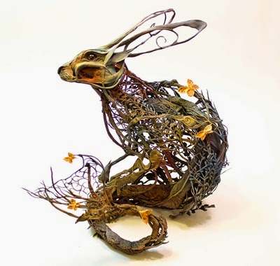 Unique clay and wire sculpture ~ art projects art ideas