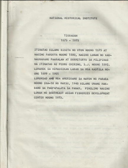 Istorya Sang Tigbauan: Gallerya