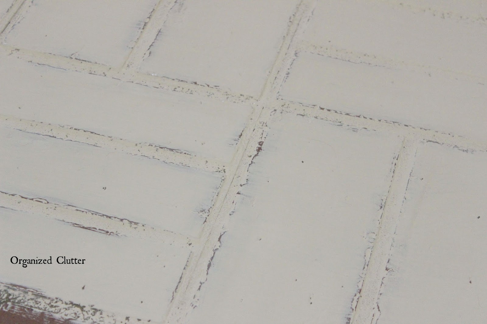 Chalk Painted Vinyl Tiles - Organized Clutter