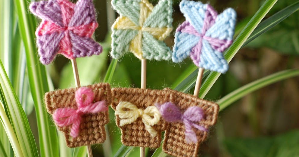 Strings Away!: Pinwheel Plant Pokes