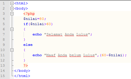 Penggunaan Fungsi Logika IF ELSE pada PHP
