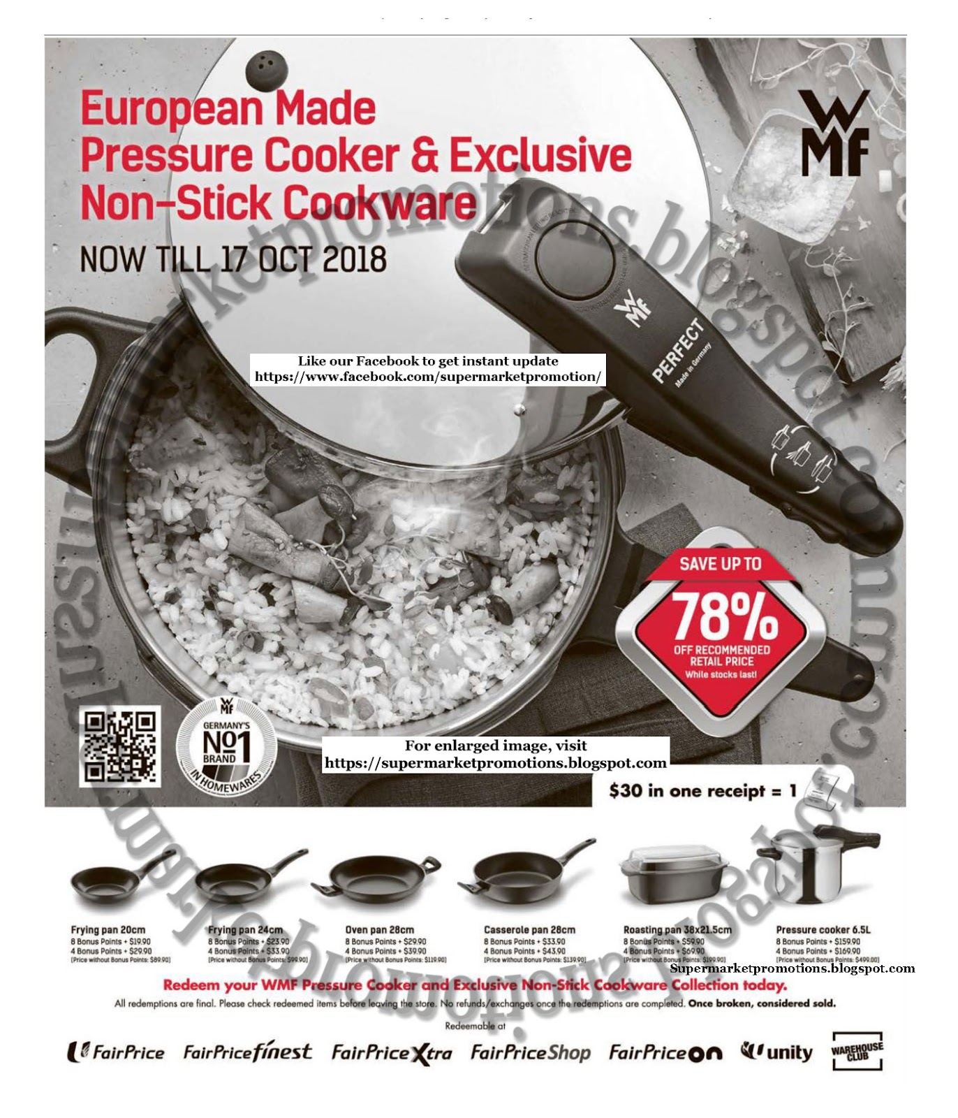 NTUC FairPrice Redeem WMF Pressure Cooker & Non-Stick Cookware 12 July ...