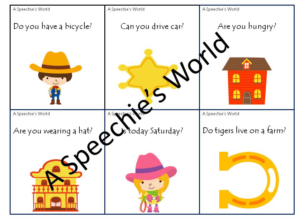 A Speechie's World: Cowboy "WH" and Yes/No Questions