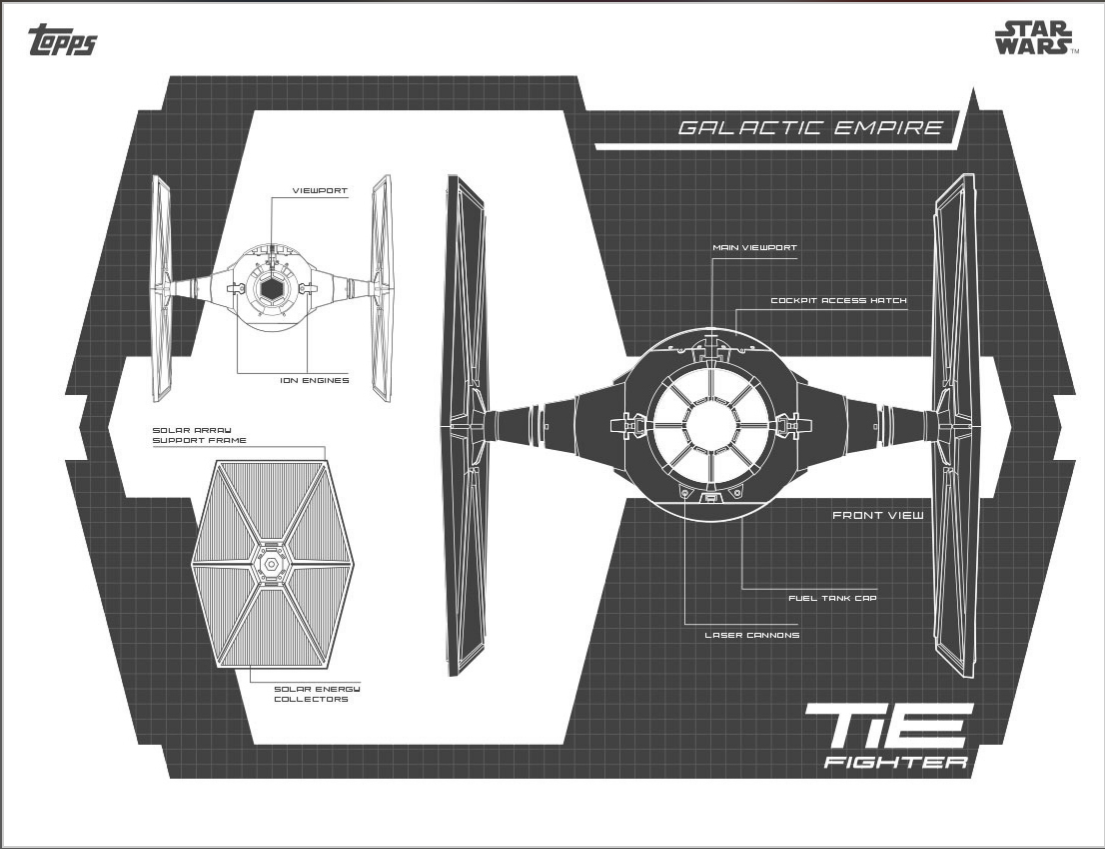 TIE Fighter blueprint trading card