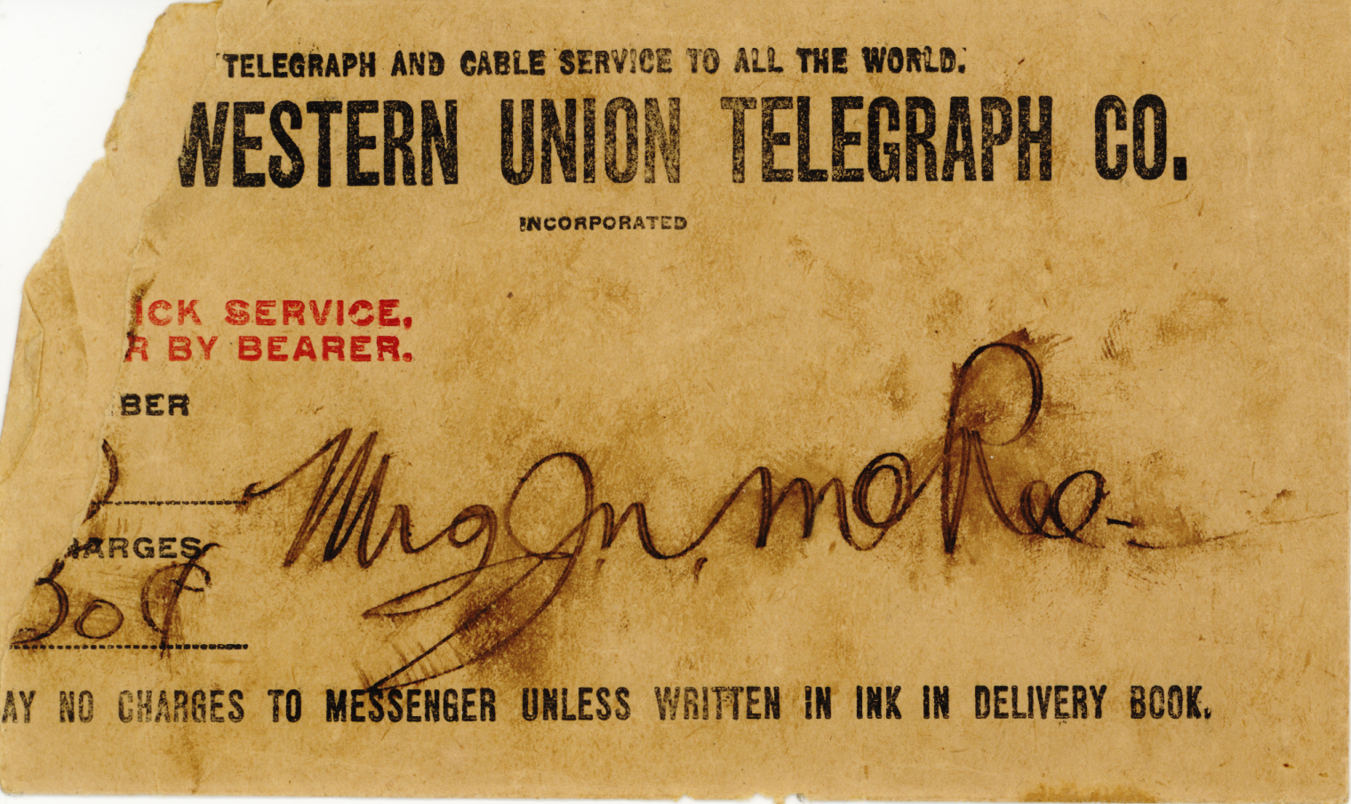 McRee Family History: Telegraph Notification of Death of Emily Jane ...