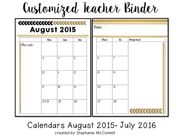Customized Teacher Binder and Planner (Black and White Stripes with ...