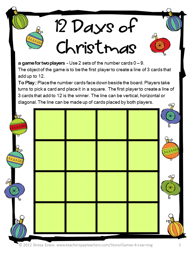 Fun Games 4 Learning: Christmas Math Freebies