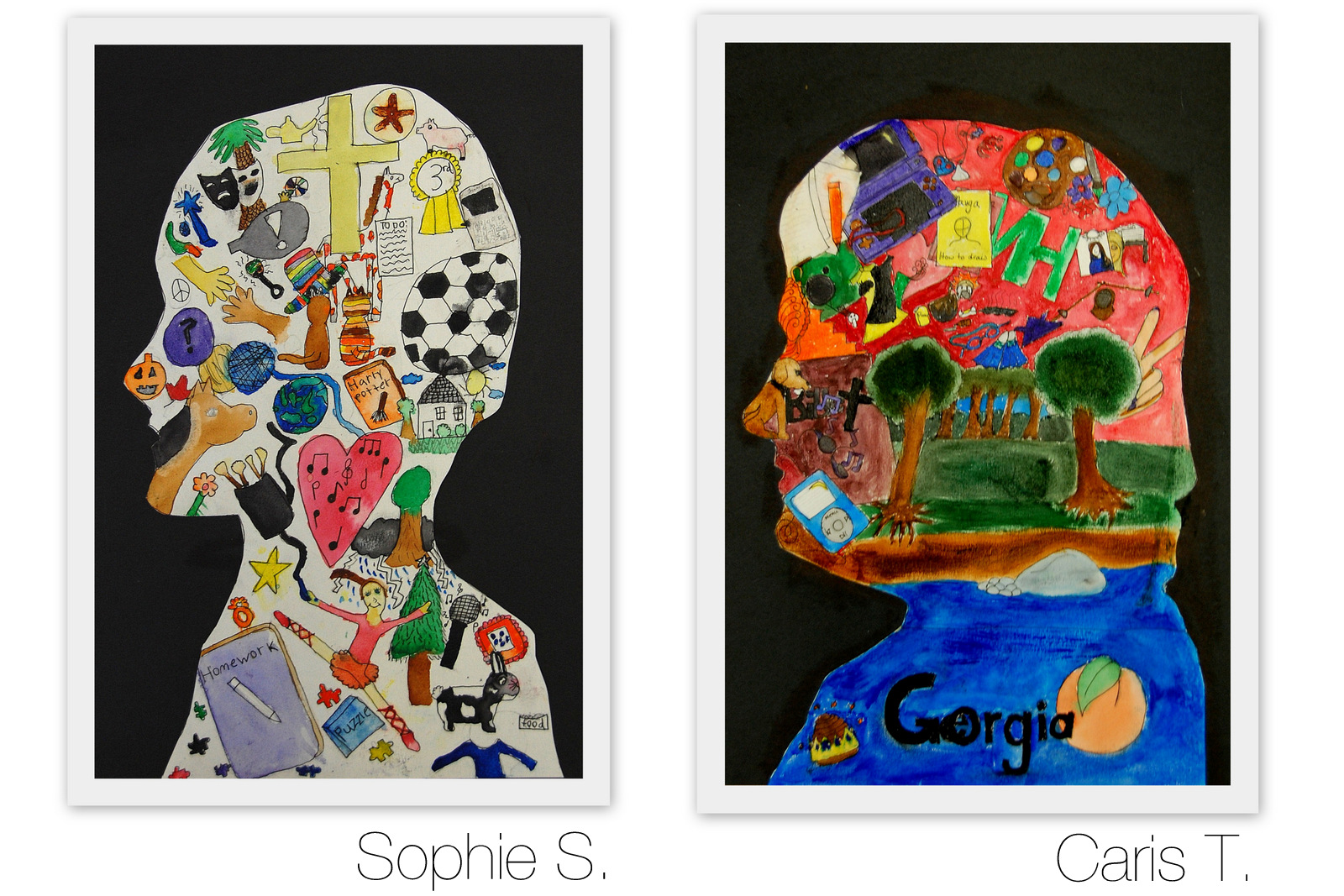 The New Hope Art Gallery: Middle School Art: Self-Portrait Silhouettes