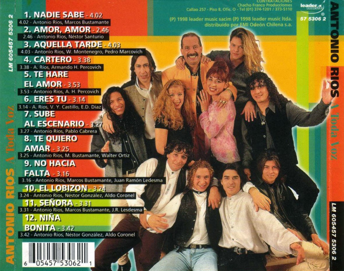 AQUELLAS CANCIONES Tropical y Cuartetera: 1998 - Antonio Rios - A Toda ...