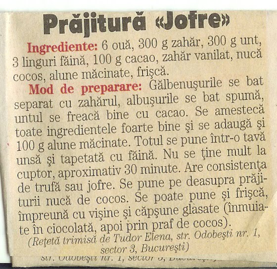curcubeu culinar: Prajitura Joffre