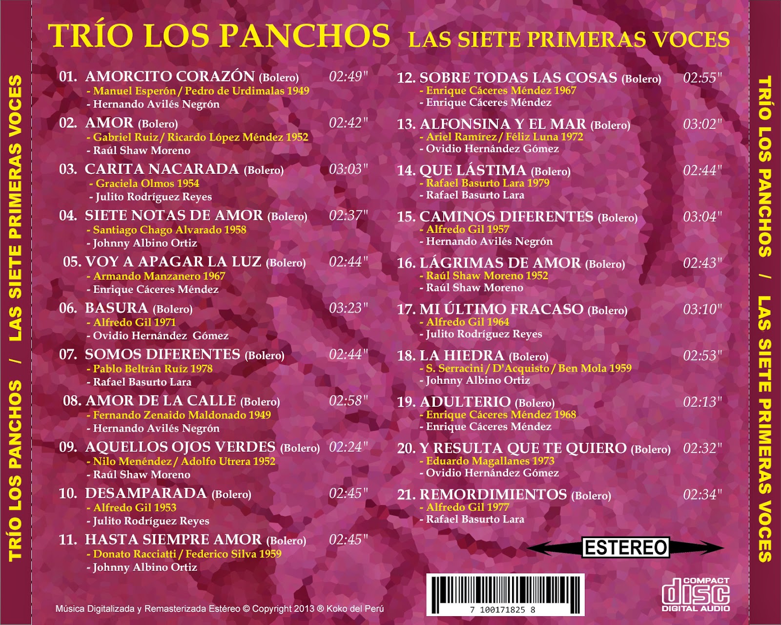 TRIO LOS PANCHOS Y SUS INVITADOS: TRIO LOS PANCHOS - LAS SIETE PRIMERAS ... TRIO LOS PANCHOS Y SUS INVITADOS: TRIO LOS PANCHOS - LAS SIETE PRIMERAS ...
