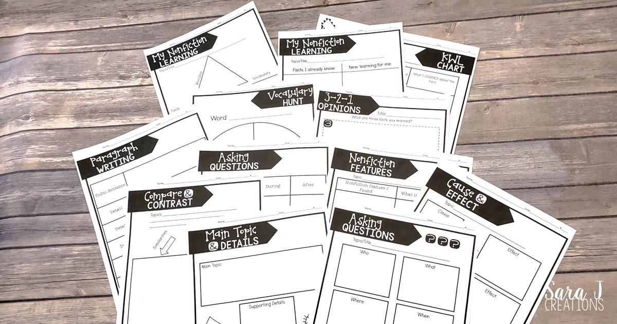 Graphic Organizers - Digital and Paper Versions | Sara J Creations