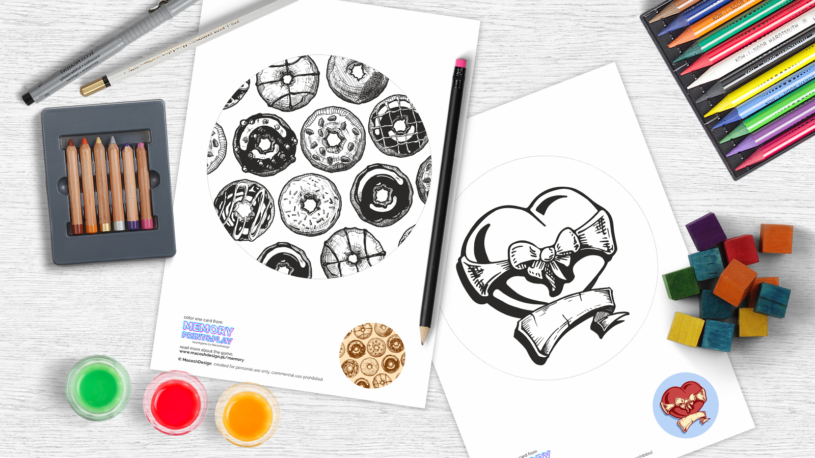 Free coloring pages from Memory Print&Play by Macosh Design - MacoshDesign