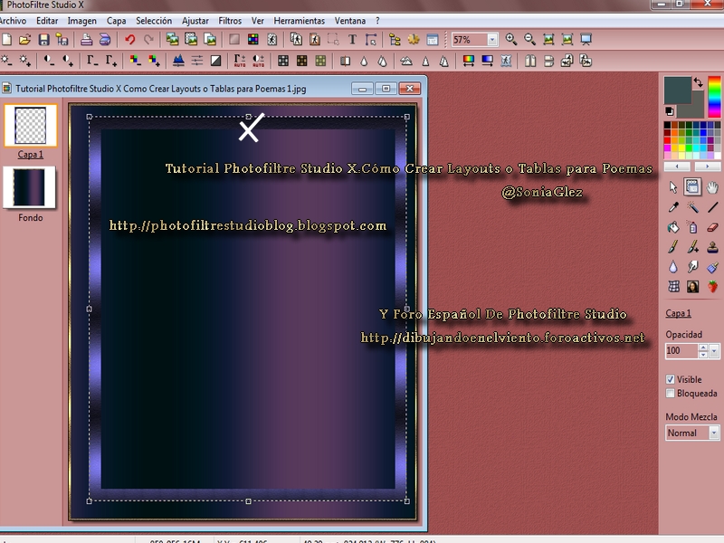 Para asegurarte de que el nuevo borde está bien centrado,vamos a capas ...