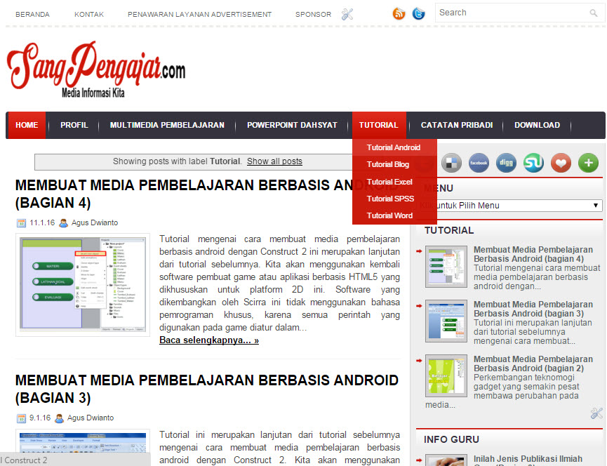 Inilah Materi Pelatihan Blog Guru 2016 - SangPengajar.com