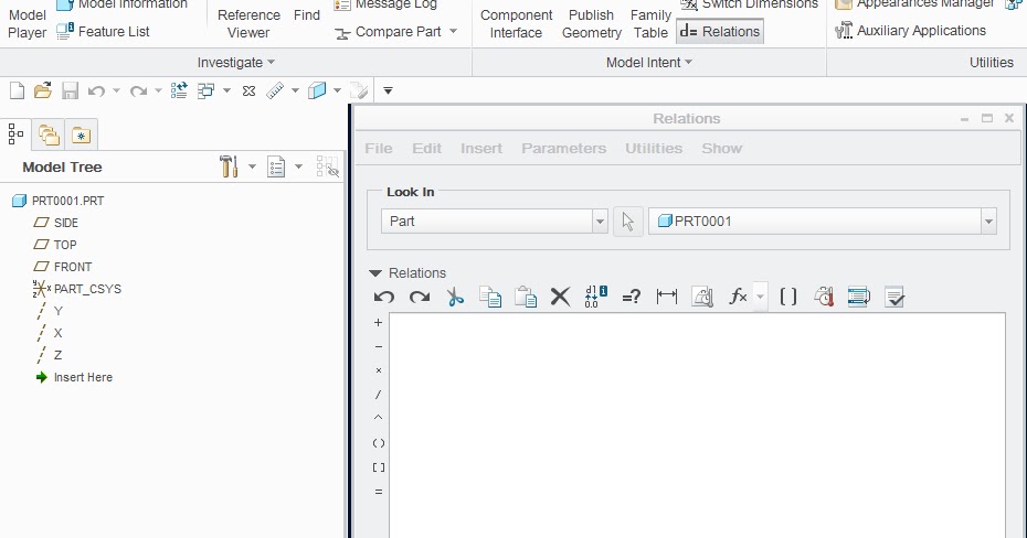 Simple Design Automation (Creo API): [Creo Relations] About Relation