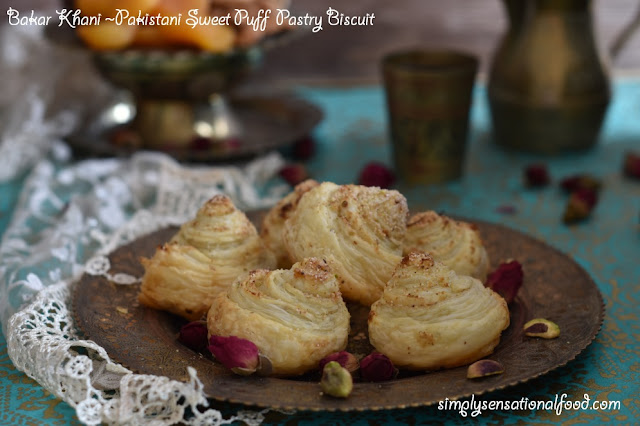 Bakar Khani ~ Sweet Puff Pastry Biscuits from Pakistan | simply.food