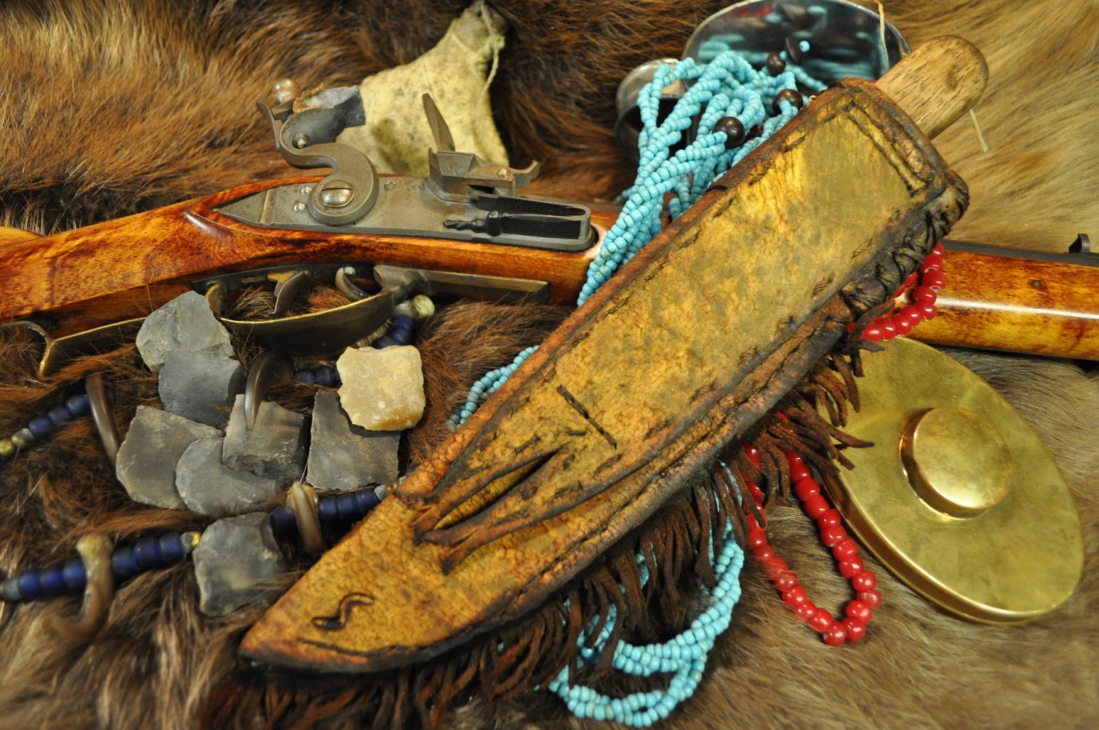 Skab Leatherworks: Beaded, Frontier Styled Rawhide Sheath