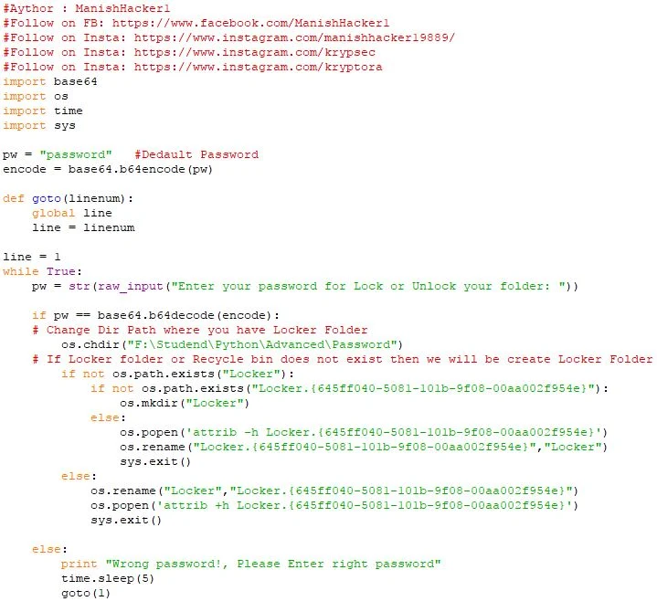 How to create Folder Lock with Password Protected using Python