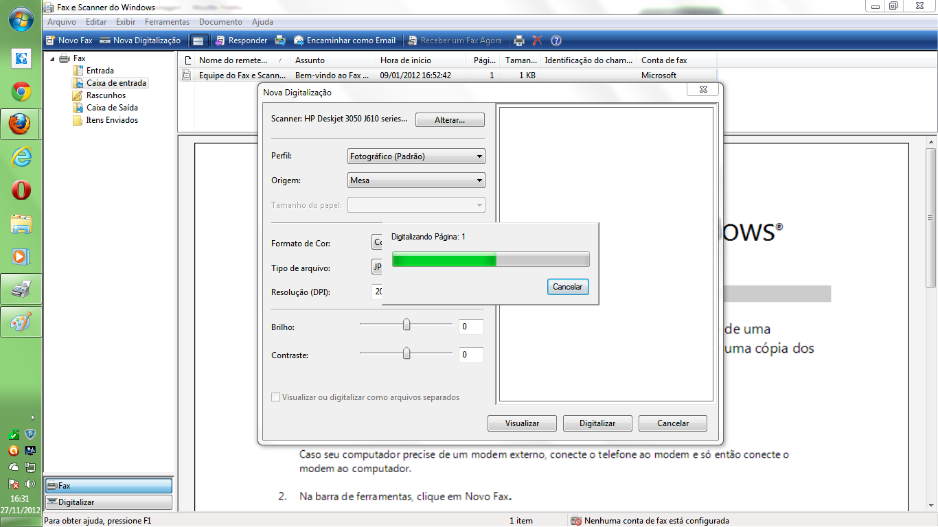 FAX E SCANNER DO WINDOWS