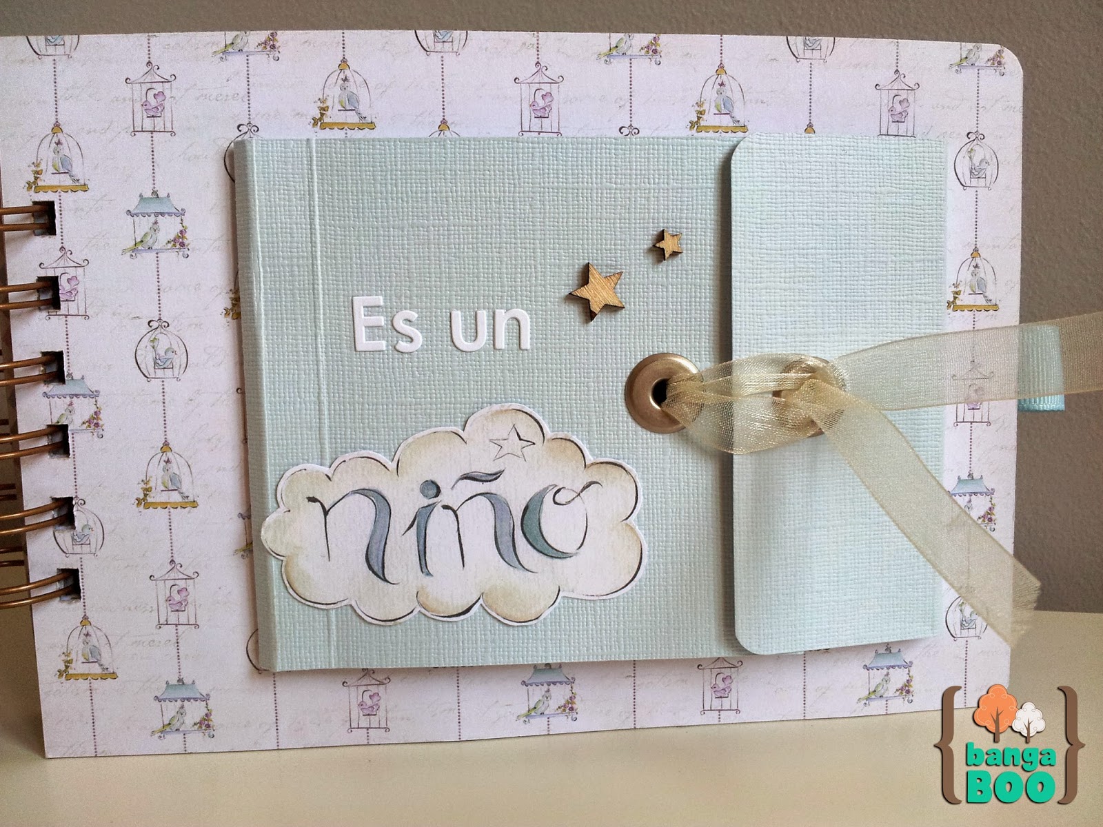 Bangaboo Scrapbook: Album + cajita bautizo Daniel