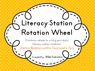 Literacy Station Rotation Wheel Directions - Teaching in Progress