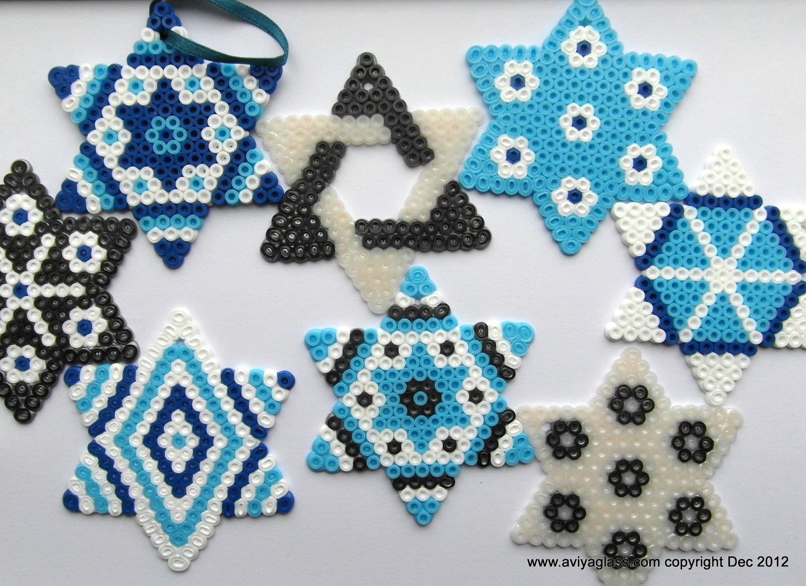 Aviya Glass: Hama Bead Chanukah Star Decorations