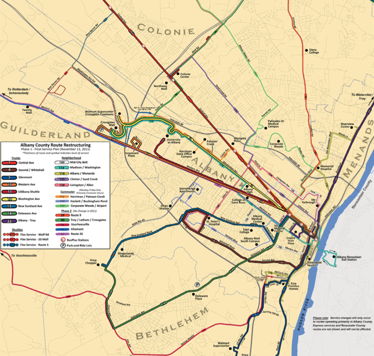 Albany: The Pedestrian Perspective: CDTA Route Changes Go Into Effect Today