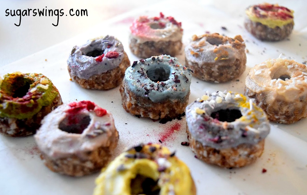 Sugar Swings! Serve Some: Rainbow Frosted Mini Donuts - vegan, raw ...