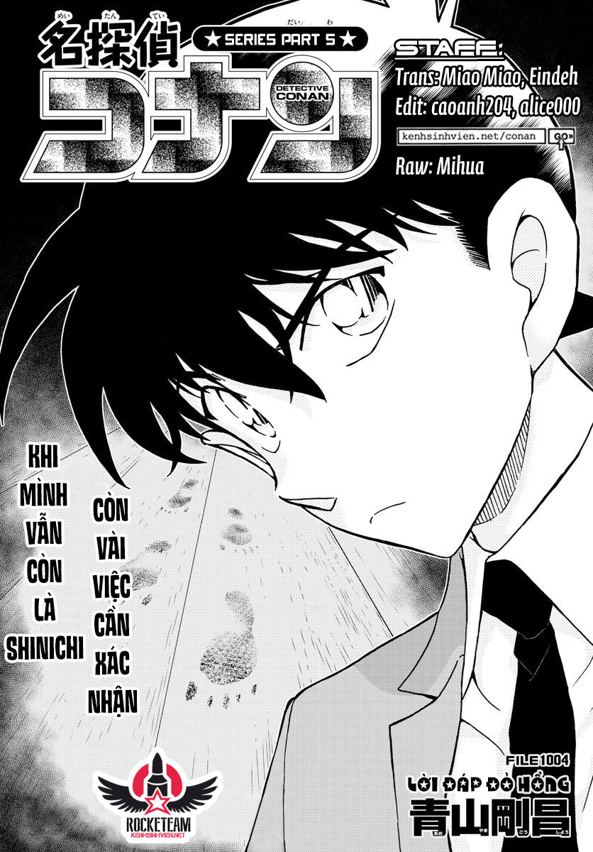 Conan - Tập 95 - Chap 1004:: Lời đáp đỏ hồng - Thám tử lừng danh Conan