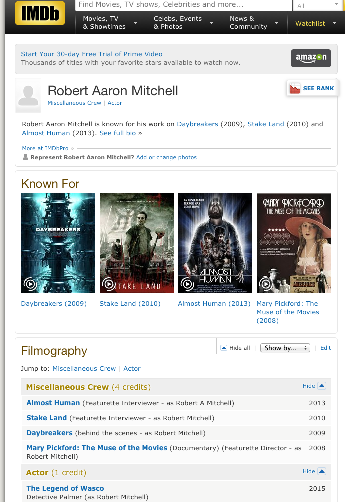 Soldier of Cinema: Robert A. Mitchell on IMDb