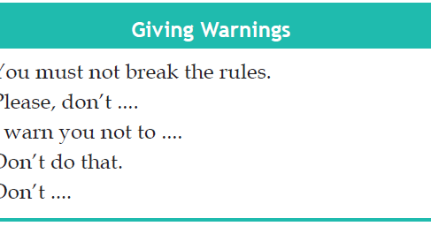 Giving Warnings - Memberikan Peringatan - Dialog Inggris