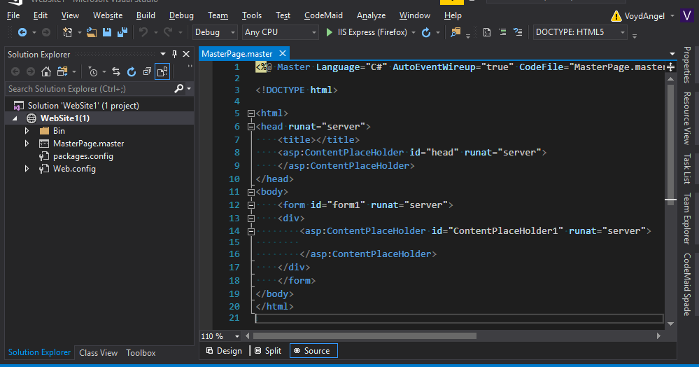 #using faulty_conclusions;: Creating an ASP webpage using a Master and ...