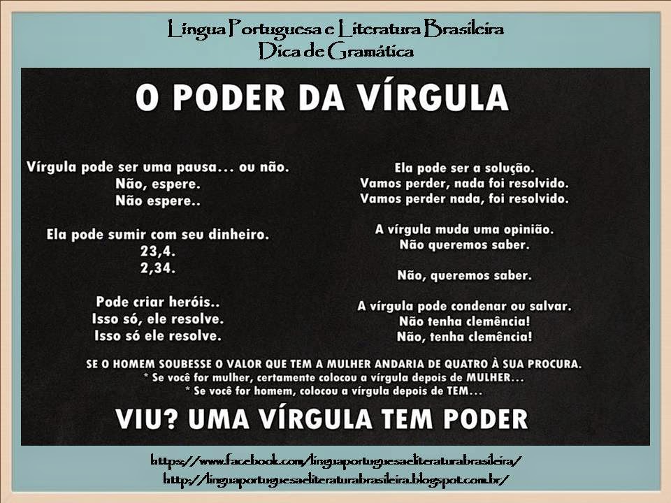 Língua Portuguesa : O Poder da Vírgula
